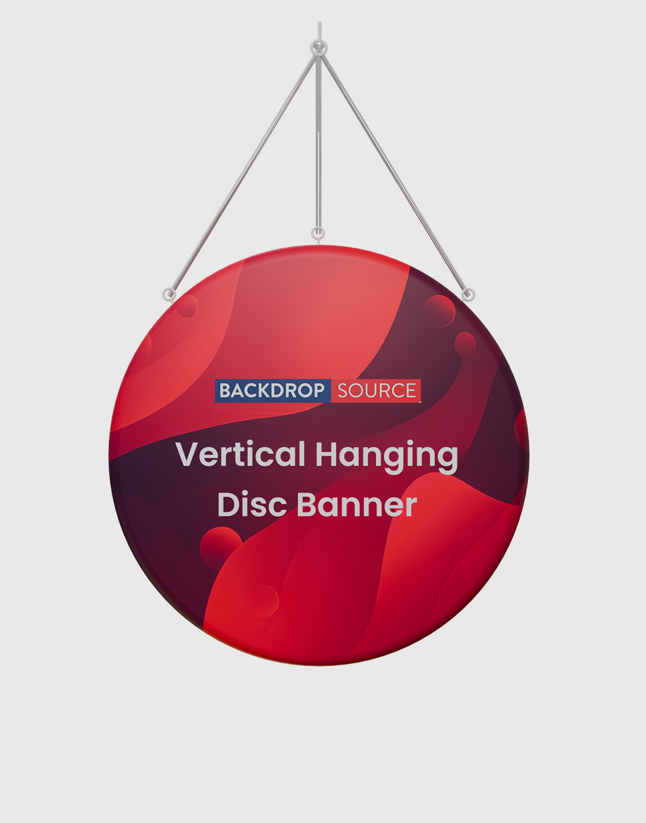Vertical Hanging Disc Banner – Backdropsource UK