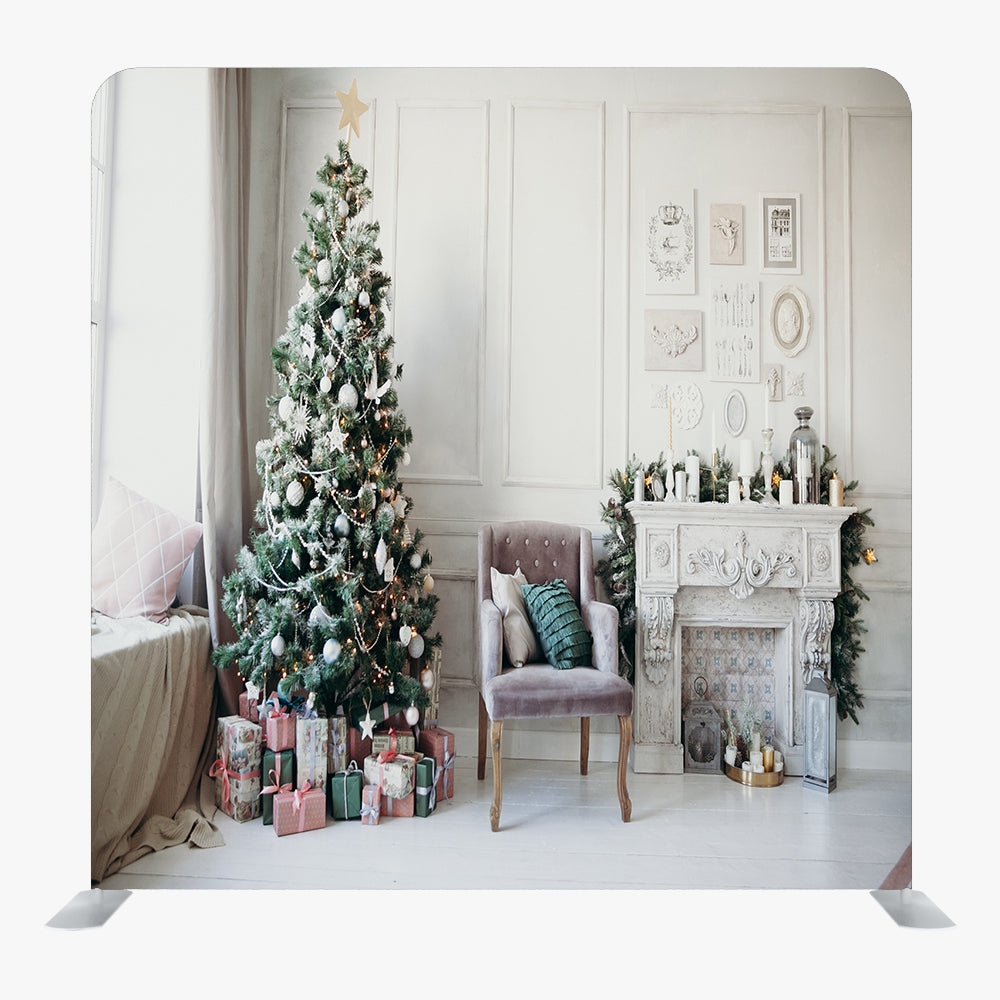 Christmas Tree Media Wall - Stylish Xmas Backdrop – Backdropsource UK