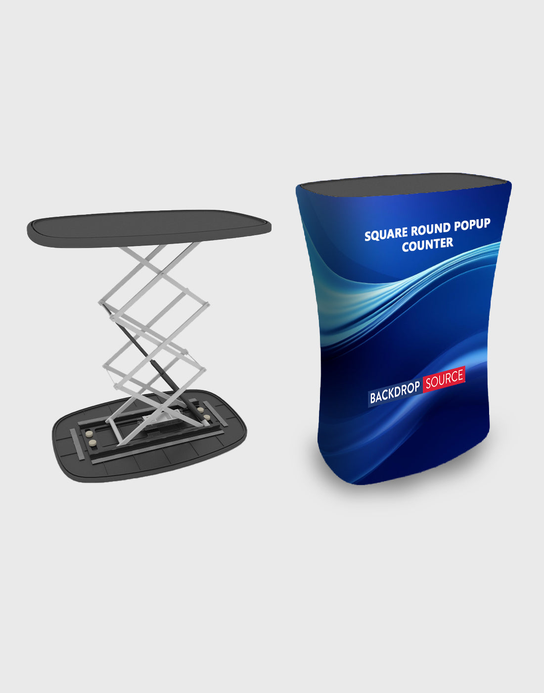 Backlit Rounded Square Popup Counter | Illuminated Exhibition Counter ...