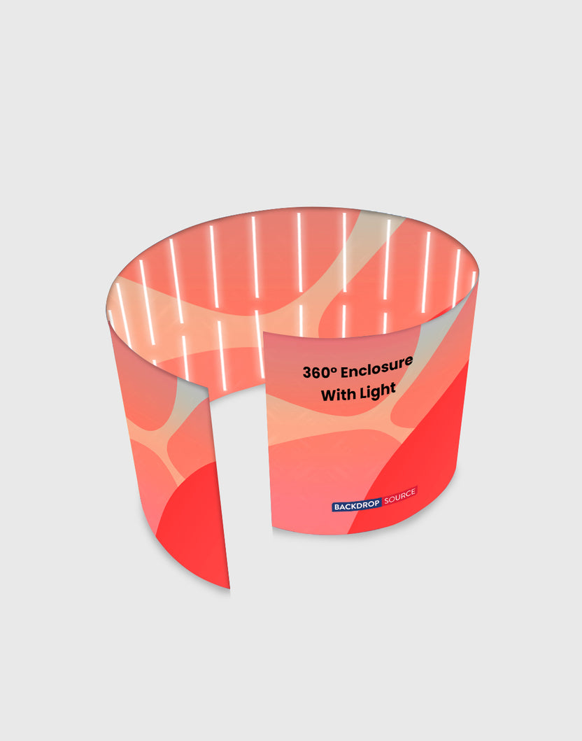 360 Custom Printed Exhibition Booth with LED Lights – Backdropsource UK