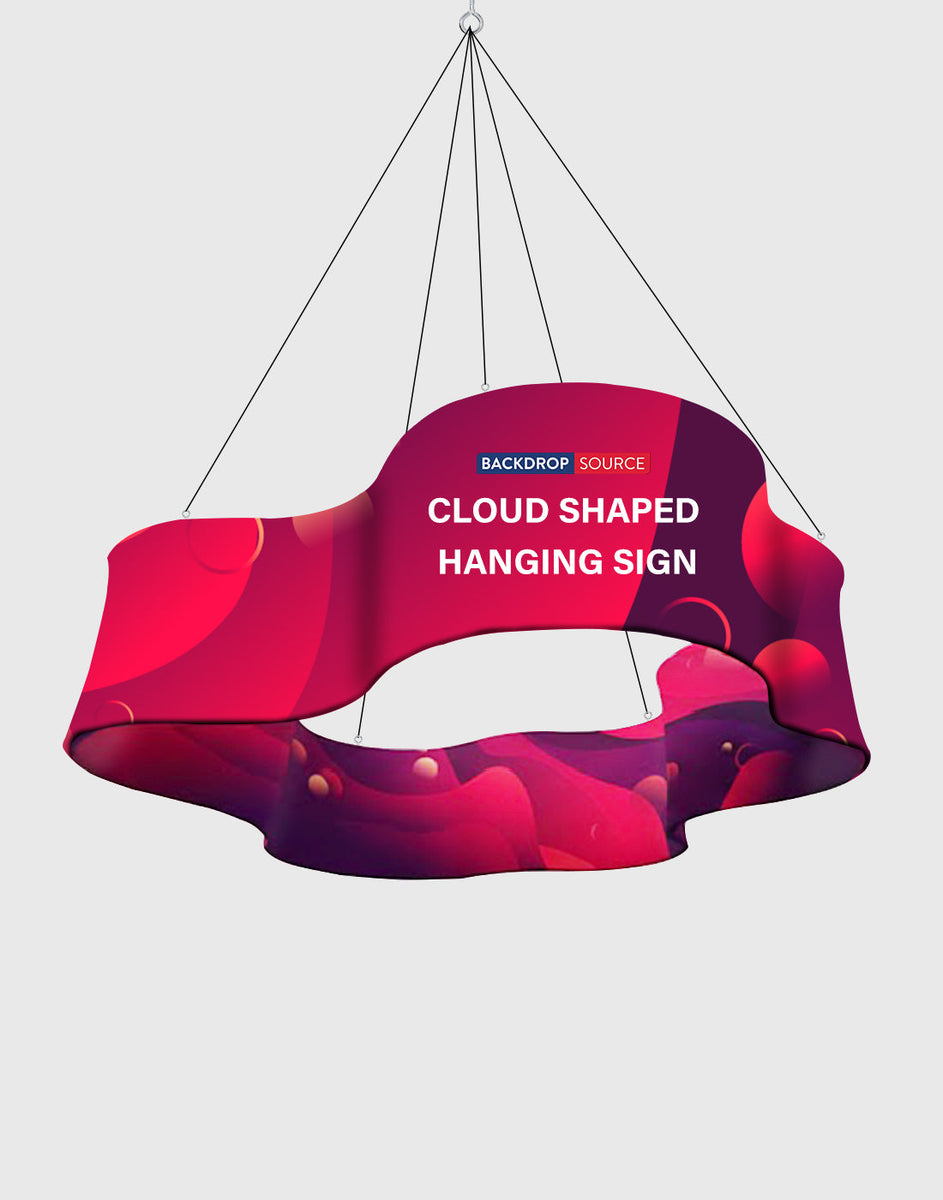 Cloud Shaped Hanging Banner | Overhead Fabric Display for Trade Shows ...