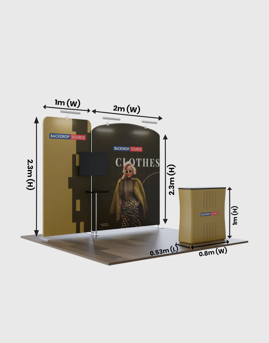 3m Wide Premium Modular Exhibition Booth Kit Display – Backdropsource UK