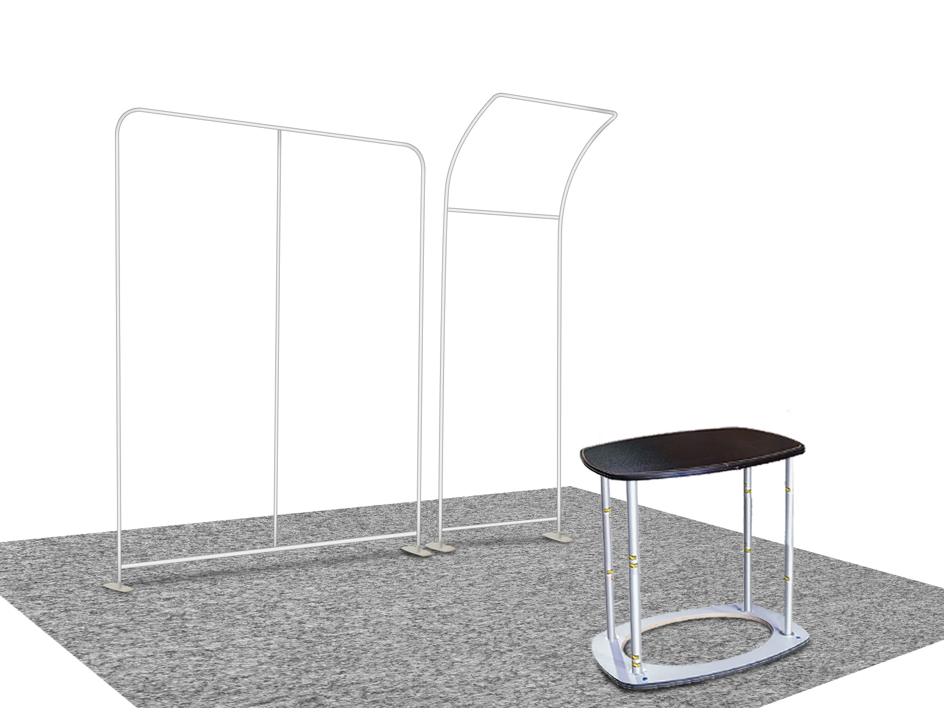 3m Portable Exhibition Display Wall with Counter – Backdropsource UK