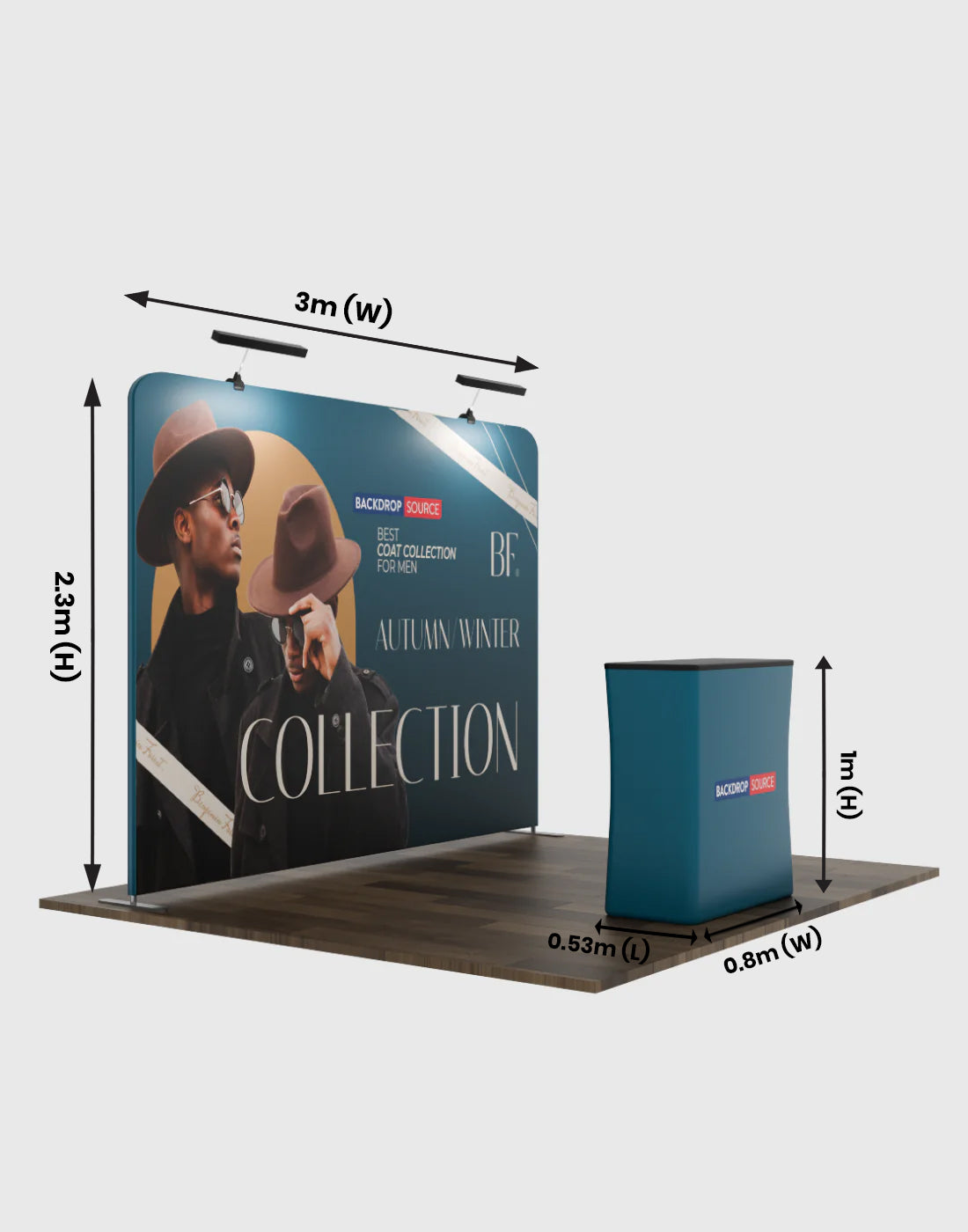 3m Trade Show Display - Straight Design – Backdropsource UK
