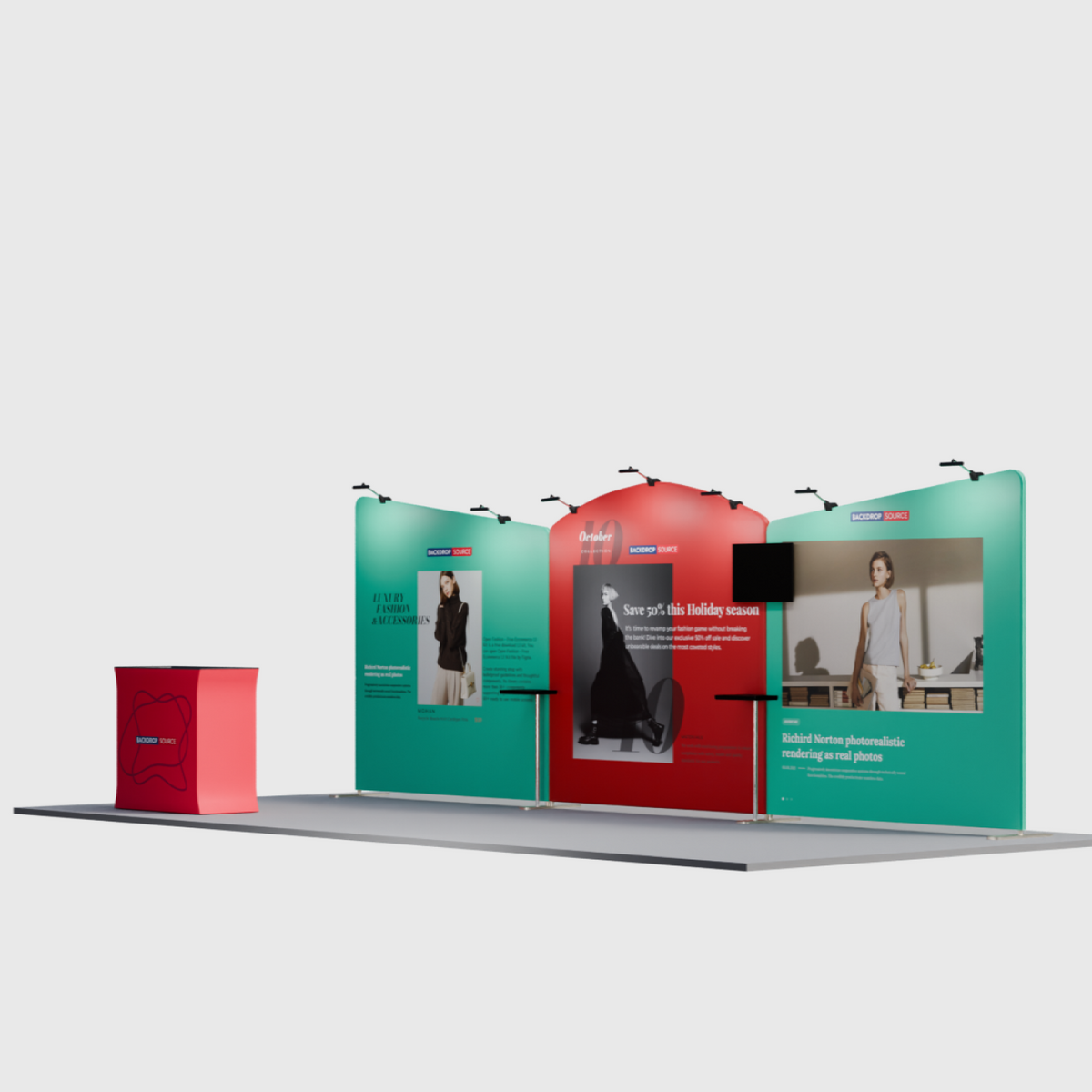 6m Round Tabletop with Inclined Exhibition | Backdropsource