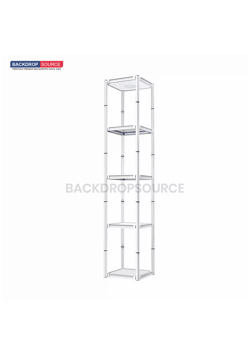 Square Portable Aluminum Spiral Tower Display – 5 Layer Shelves | UK ...