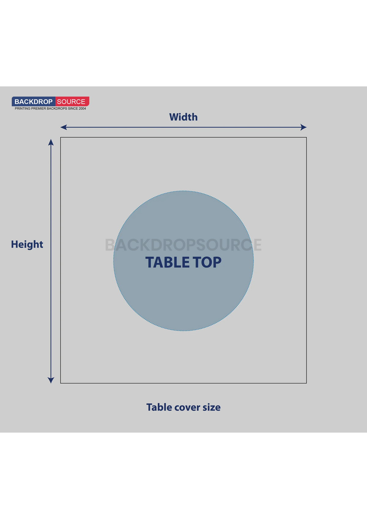 Custom Square Tablecloth Cover | Backdropsource