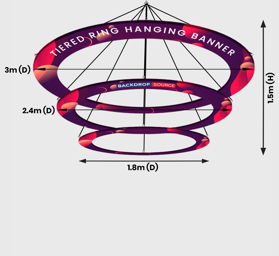 Tiered Ring Hanging Banner-Versatile Displays – Backdropsource UK