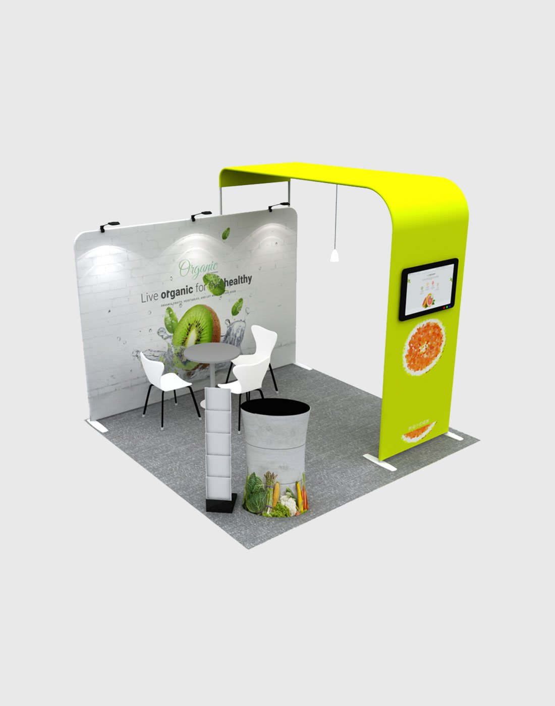 Modular L-Arch TV Display for 3m Wide Booths – Backdropsource UK