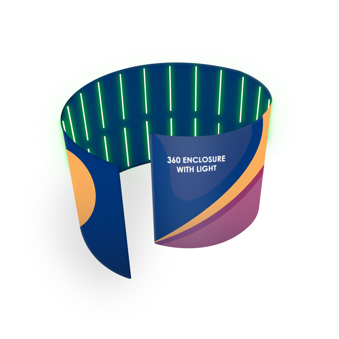 360 Custom Printed Exhibition Booth with LED Lights – Backdropsource UK