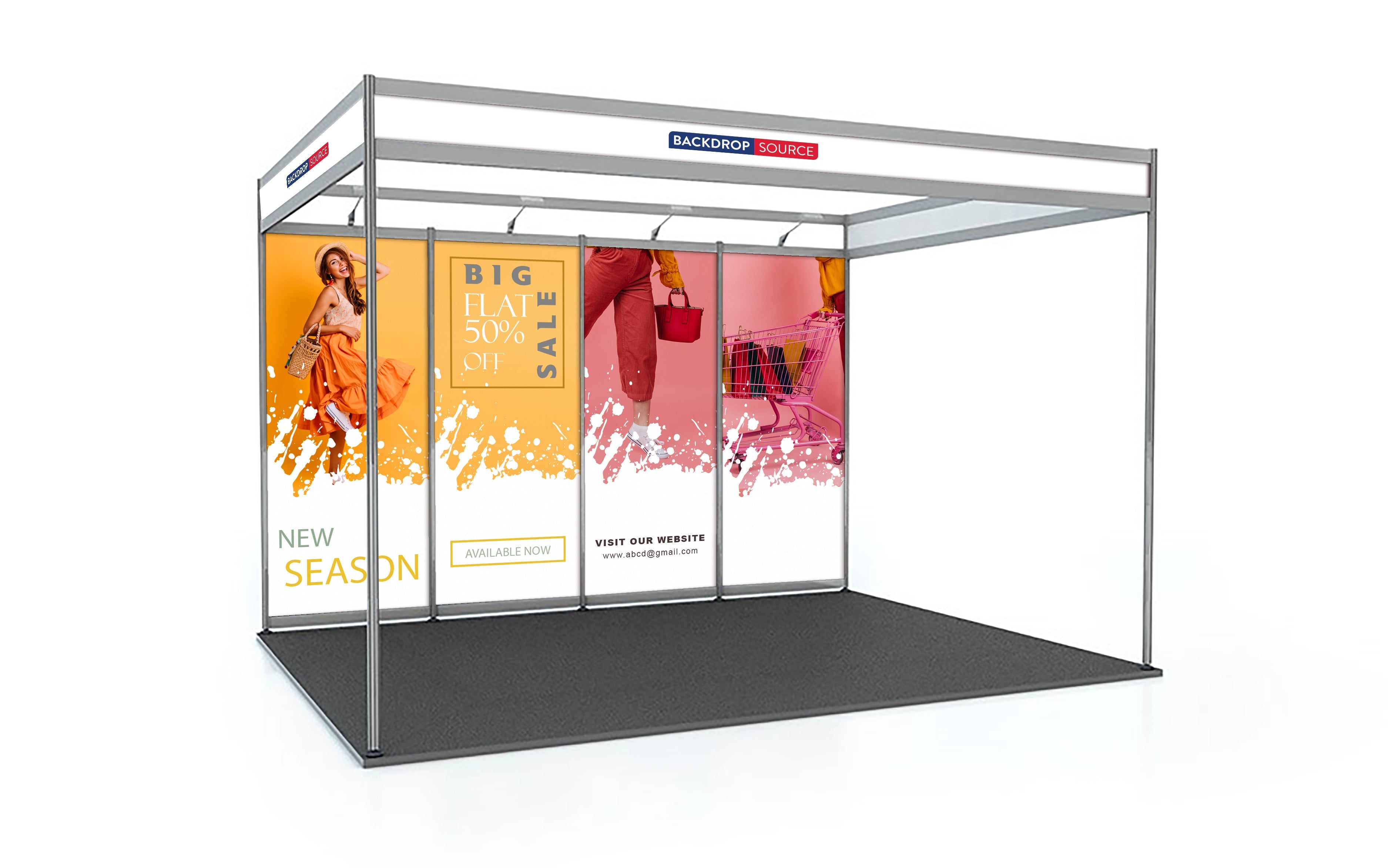 Shell scheme Exhibition Graphics for 4m Wide x 3m – Backdropsource UK