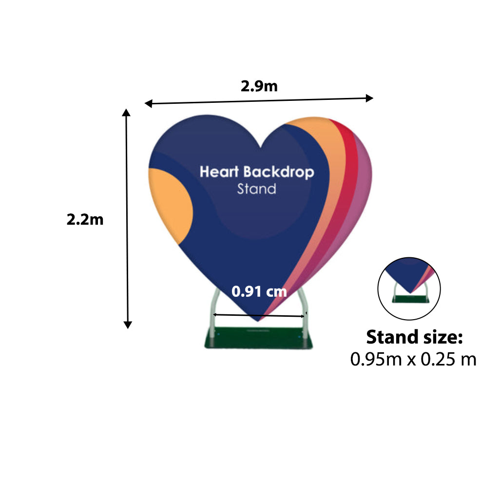 Custom Printed Fabric Heart-Shaped Backdrop | Backdropsource