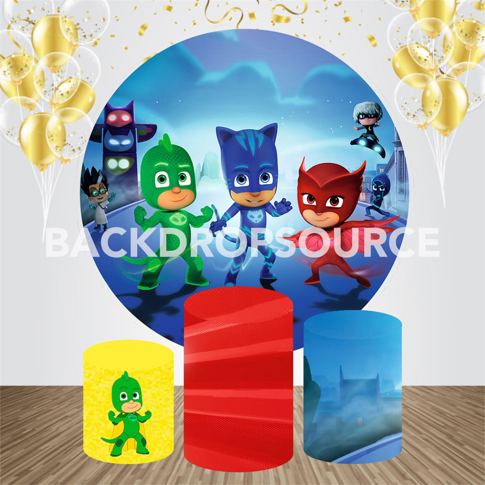 PJ Masks Themed Round Circle Backdrop Kit with Counter – Backdropsource UK