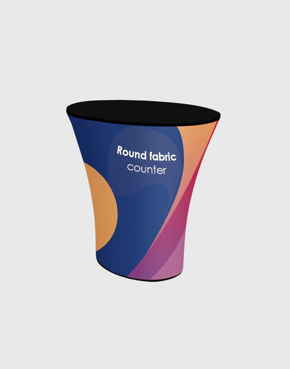 Printed Round Podium Fabric Display Counter – Backdropsource UK